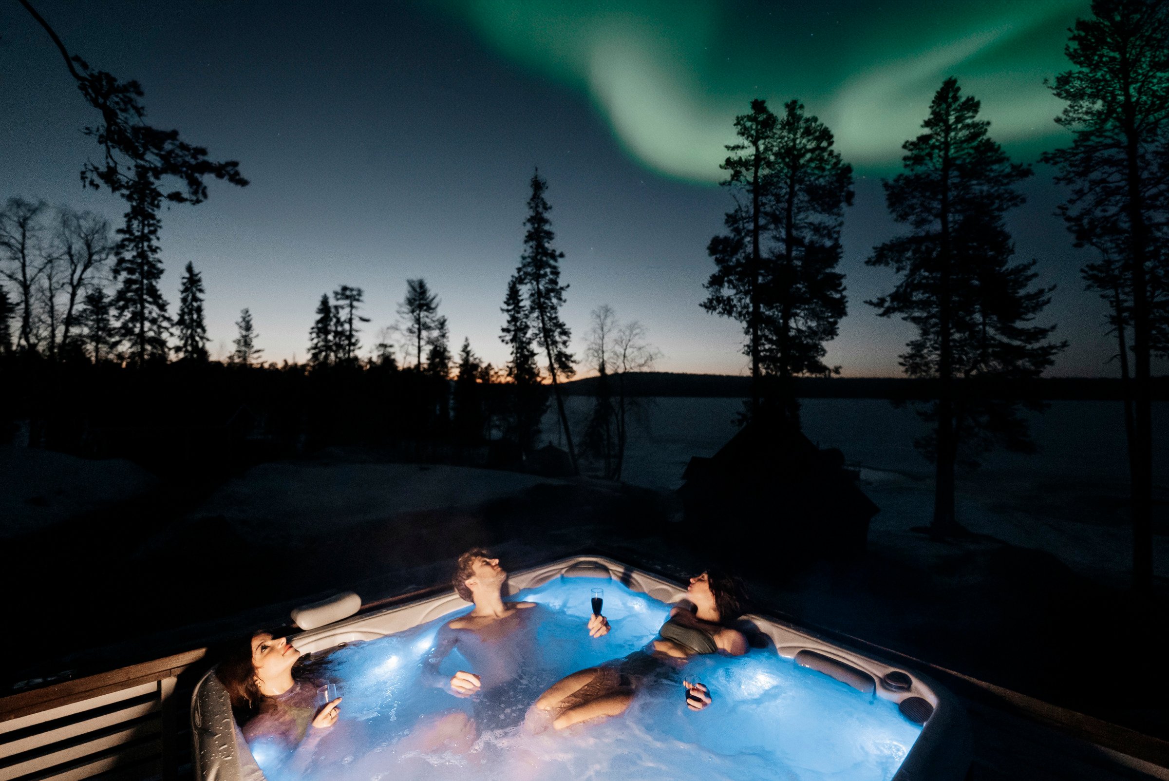 Private Arctic Forest Sauna and Jacuzzi with Northern Lights | Nordic ...